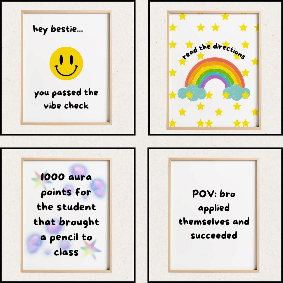 Fun Class Room Posters Bundle | High School English Poster, Middle ...