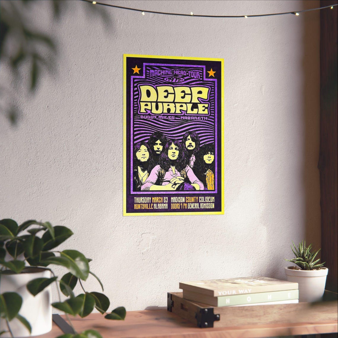 Deep Purple 1972 Concert Poster, Machine Head Tour, Vintage Wall Art - Etsy