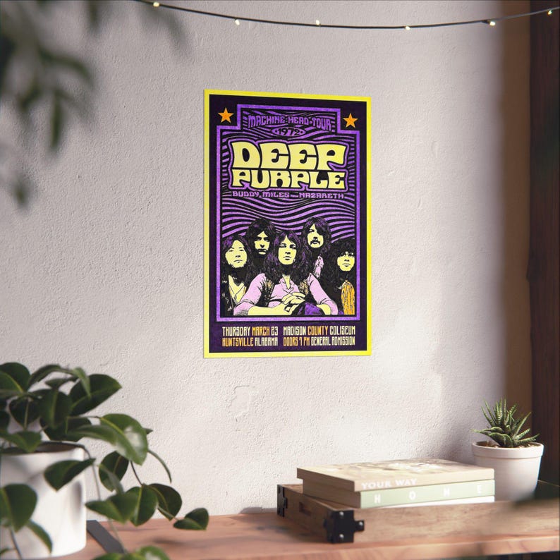Deep Purple 1972 Concert Poster, Machine Head Tour, Vintage Wall Art - Etsy