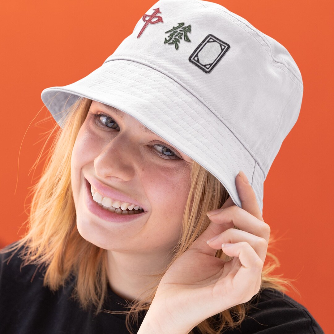 Mahjong Lover Bucket Hat, 3 Dragon Chinese Game Cap, Vintage Majong ...