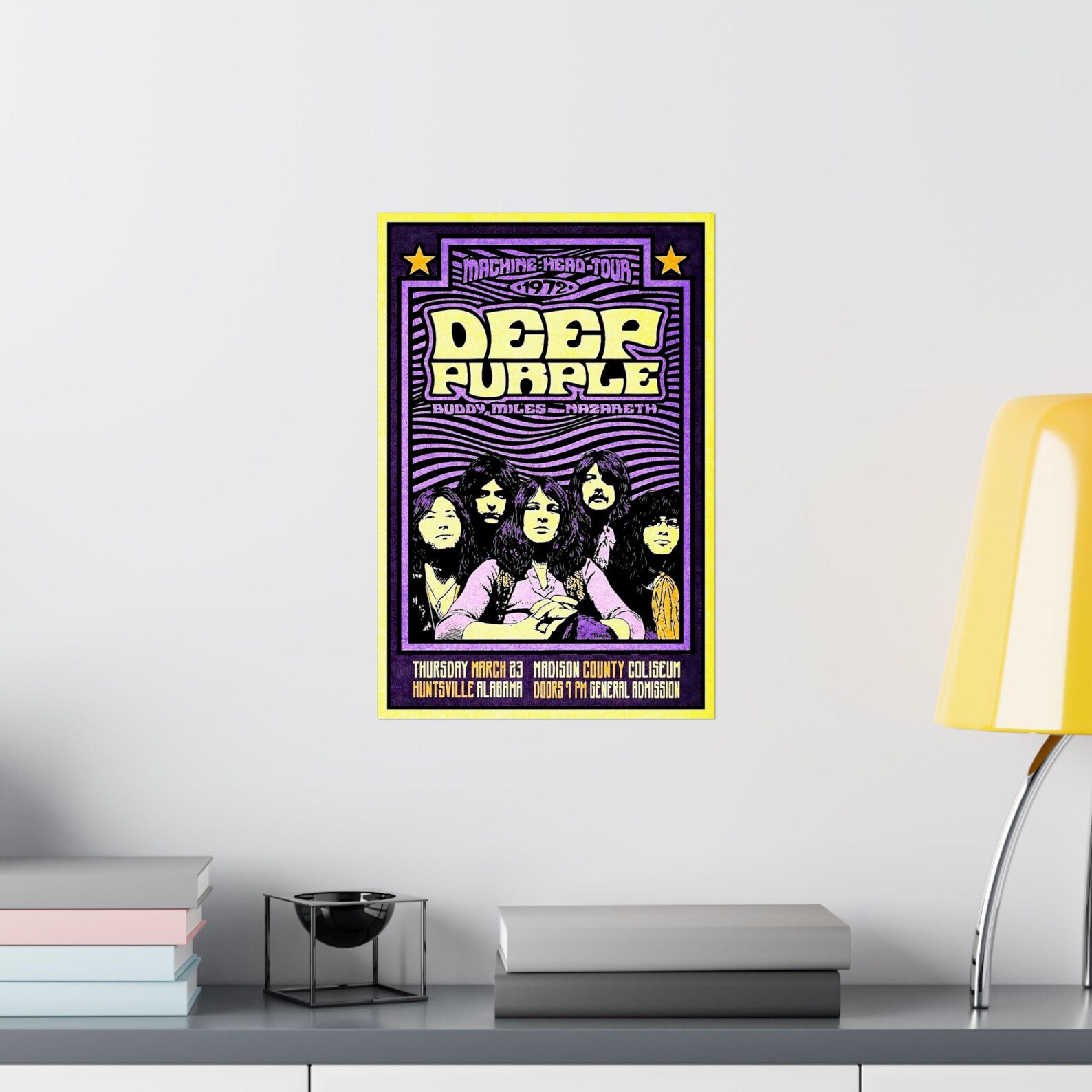 Deep Purple 1972 Concert Poster, Machine Head Tour, Vintage Wall Art - Etsy