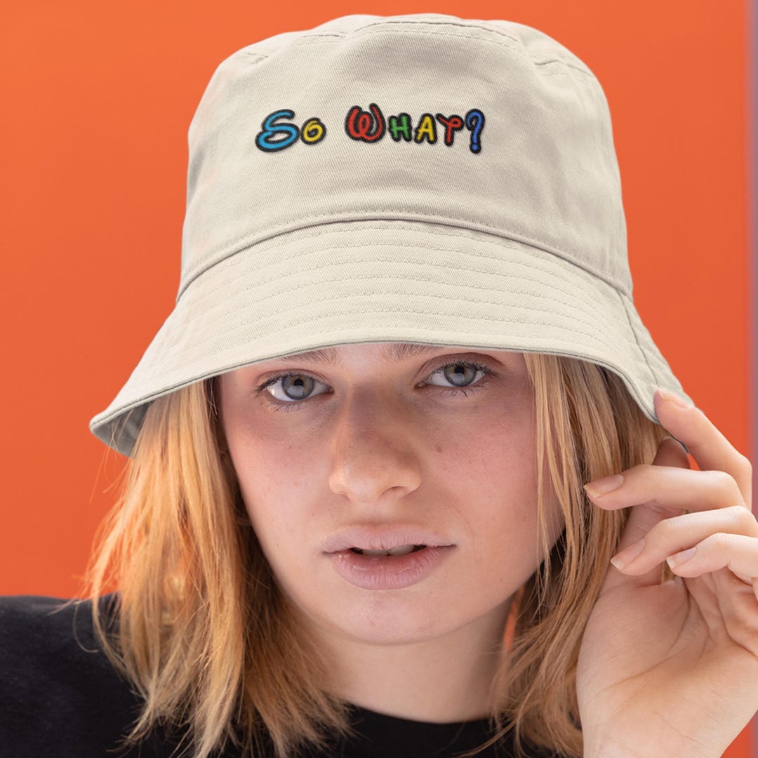Colorful Typography, "so What?" Funny Statement Bucket Hat, Summer ...