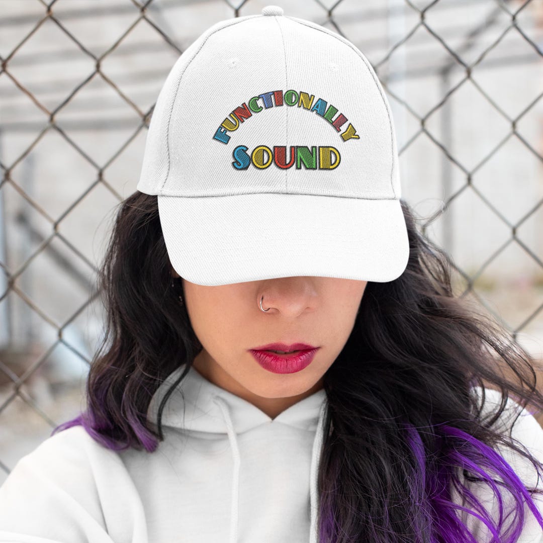 Colorful Typography, 'functionally Sound' Baseball Cap, Funny Statement ...
