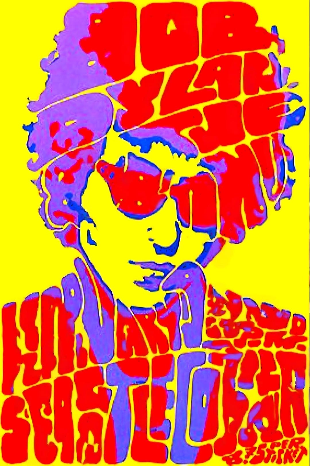 Bob Dylan Seattle 1974 Concert Poster | Psychedelic Pop Art Print - Etsy