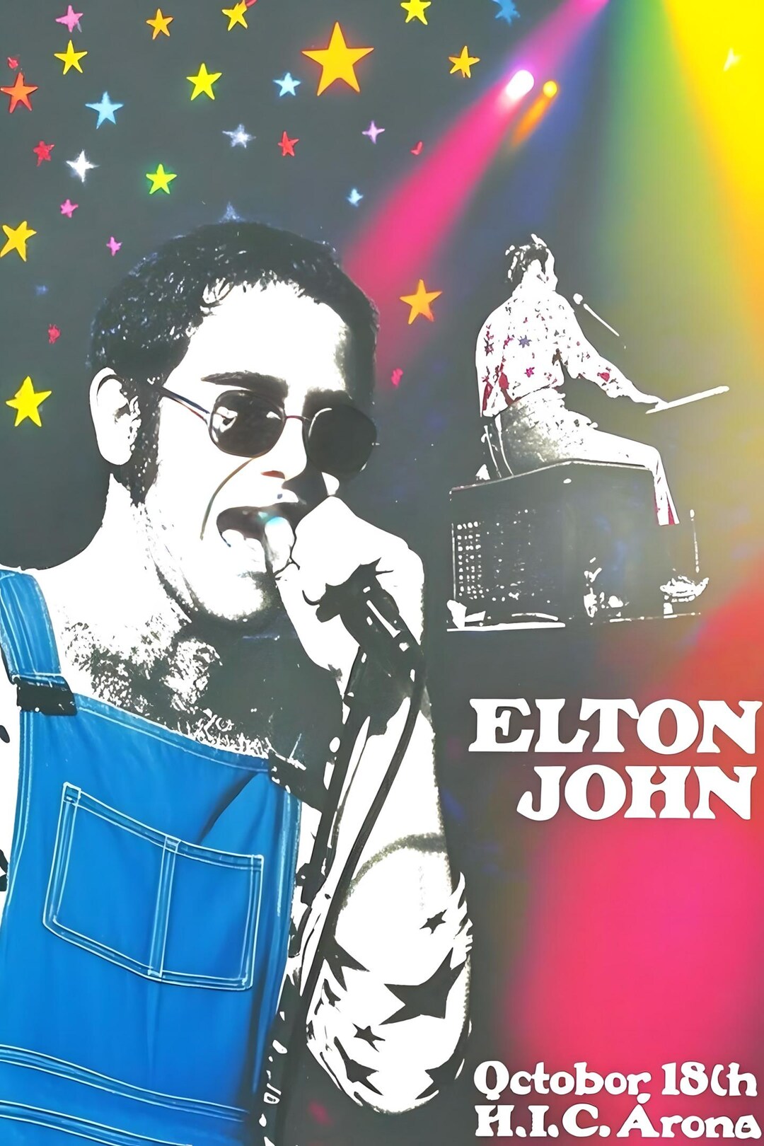 Uk's Flamboyant Singer-pianist Poster, Superstar Concert Wall Art ...