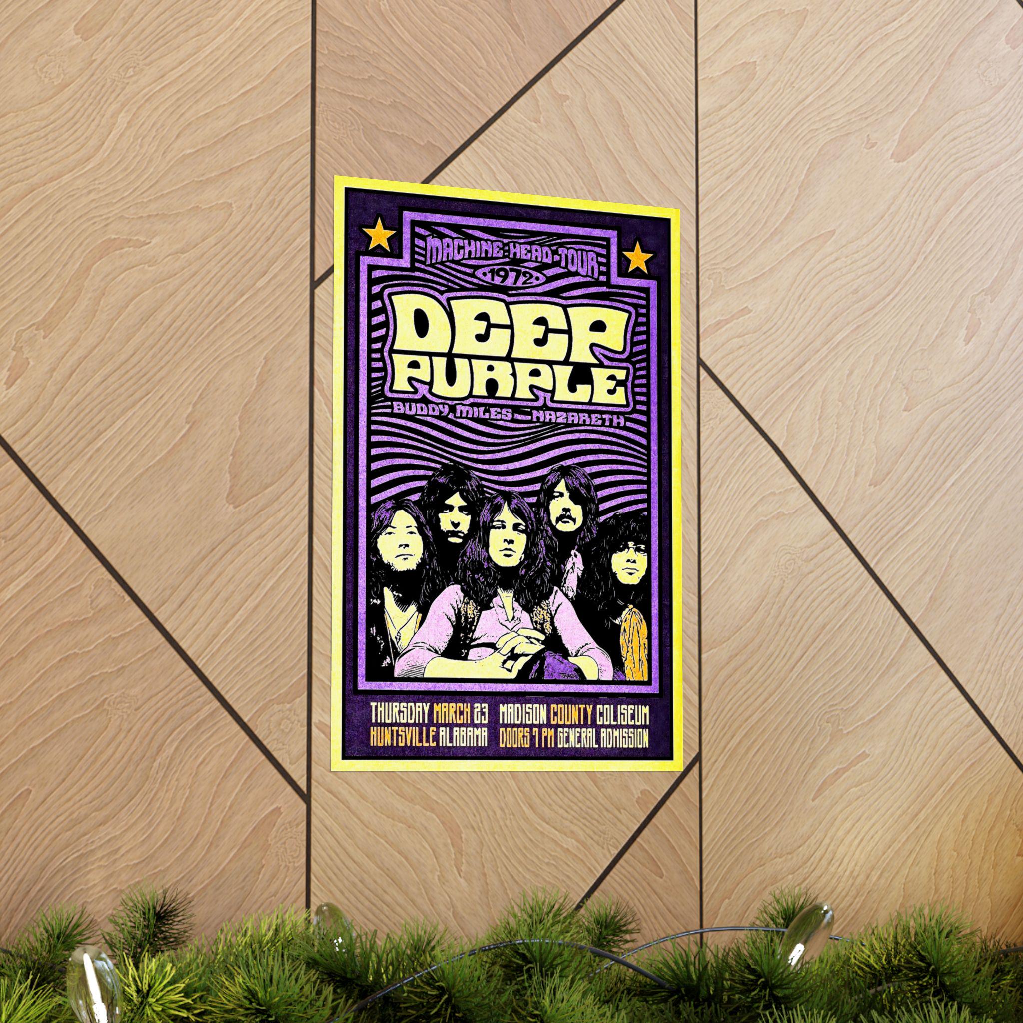 Deep Purple 1972 Concert Poster, Machine Head Tour, Vintage Wall Art - Etsy