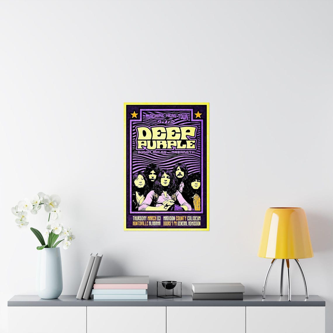 Deep Purple 1972 Concert Poster, Machine Head Tour, Vintage Wall Art - Etsy