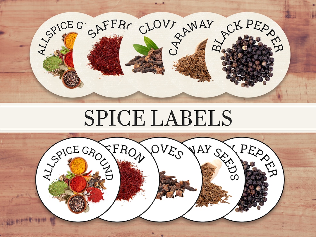 Printable Spice Jar Labels (PNG and Pdfs). Set of 36 Different Premium ...