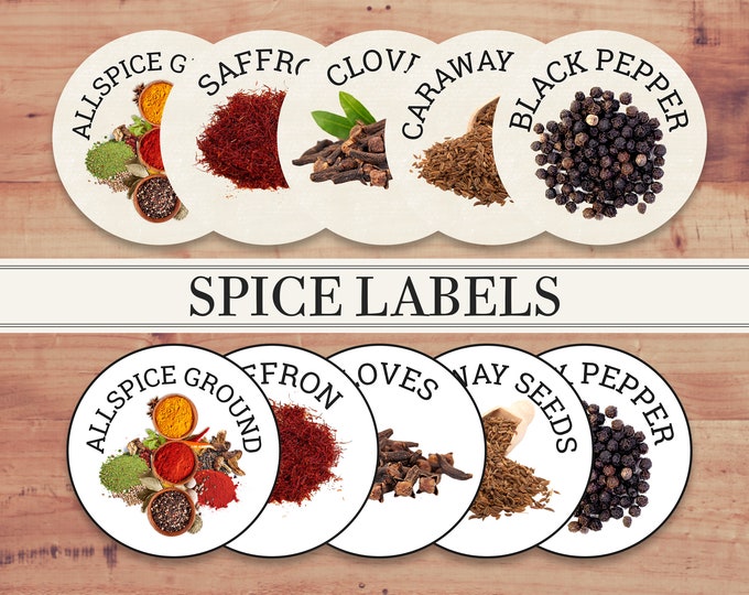 Round Spice Labels Bundle Cut File, Seasoning Jar Labels Svg/png - Etsy ...