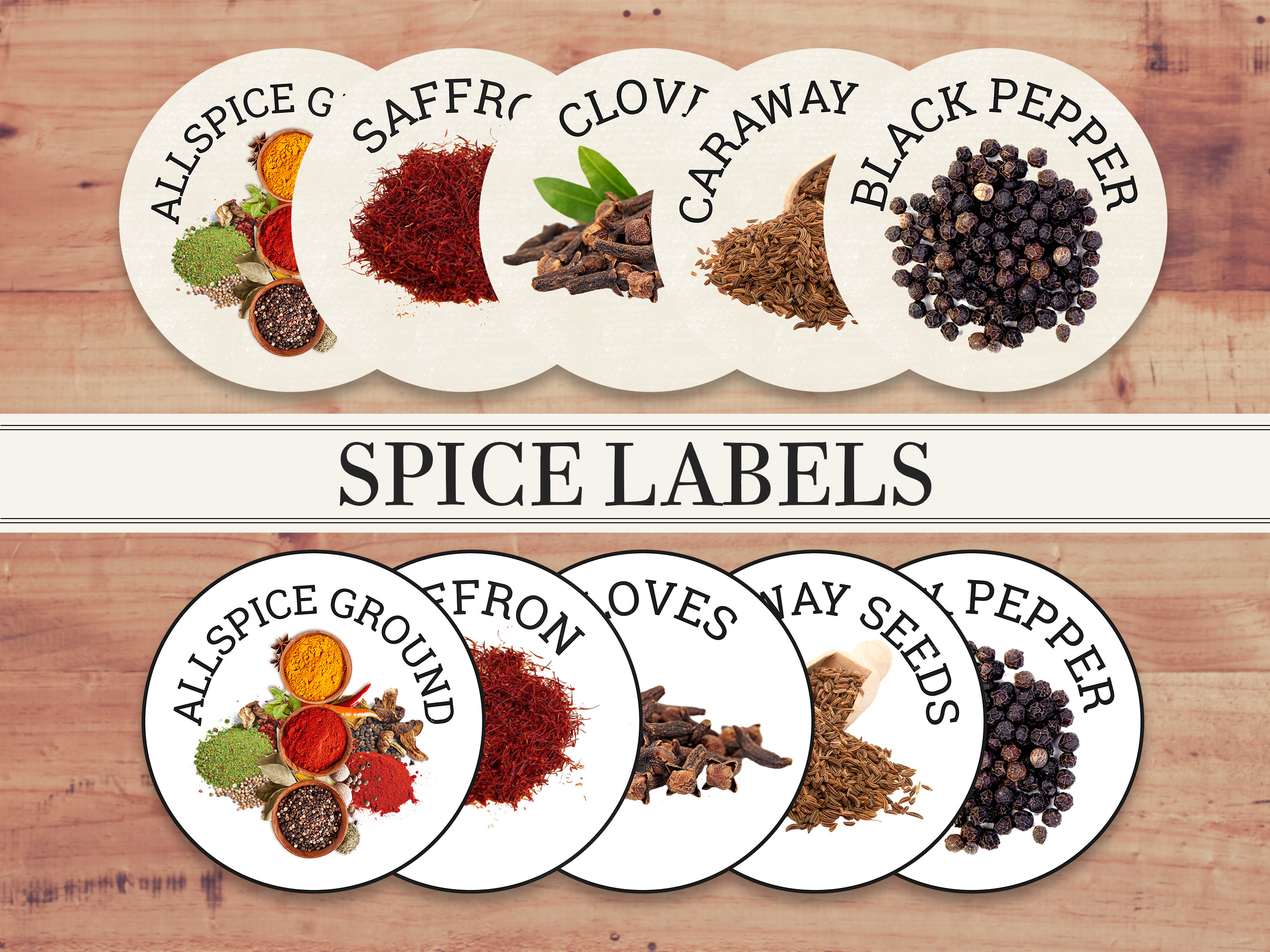 Printable Spice Jar Labels (PNG and Pdfs). Set of 36 Different Premium ...
