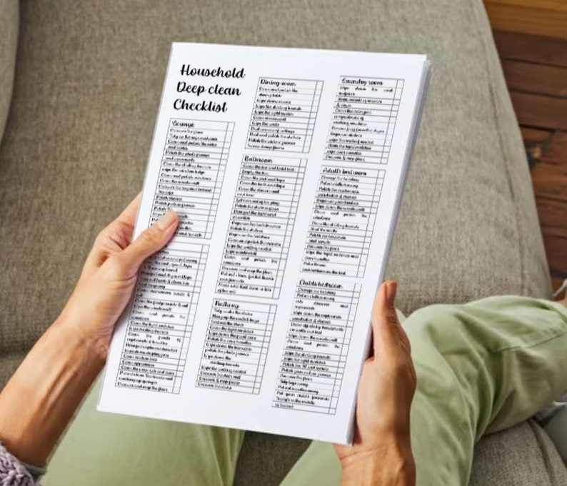 Deep Clean Checklist: Editable Household Cleaning Schedule (printable ...