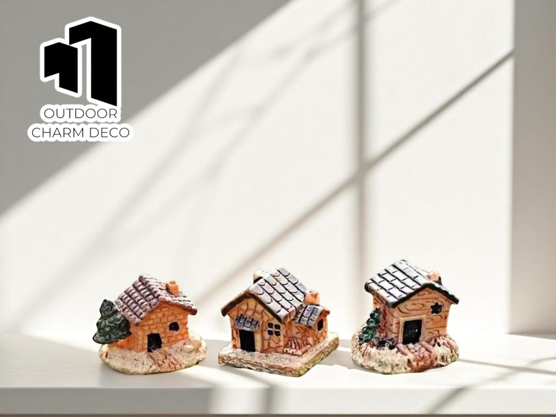 Mini Resin House Figurine | Micro Dollhouse Garden Decoration | Stylish ...