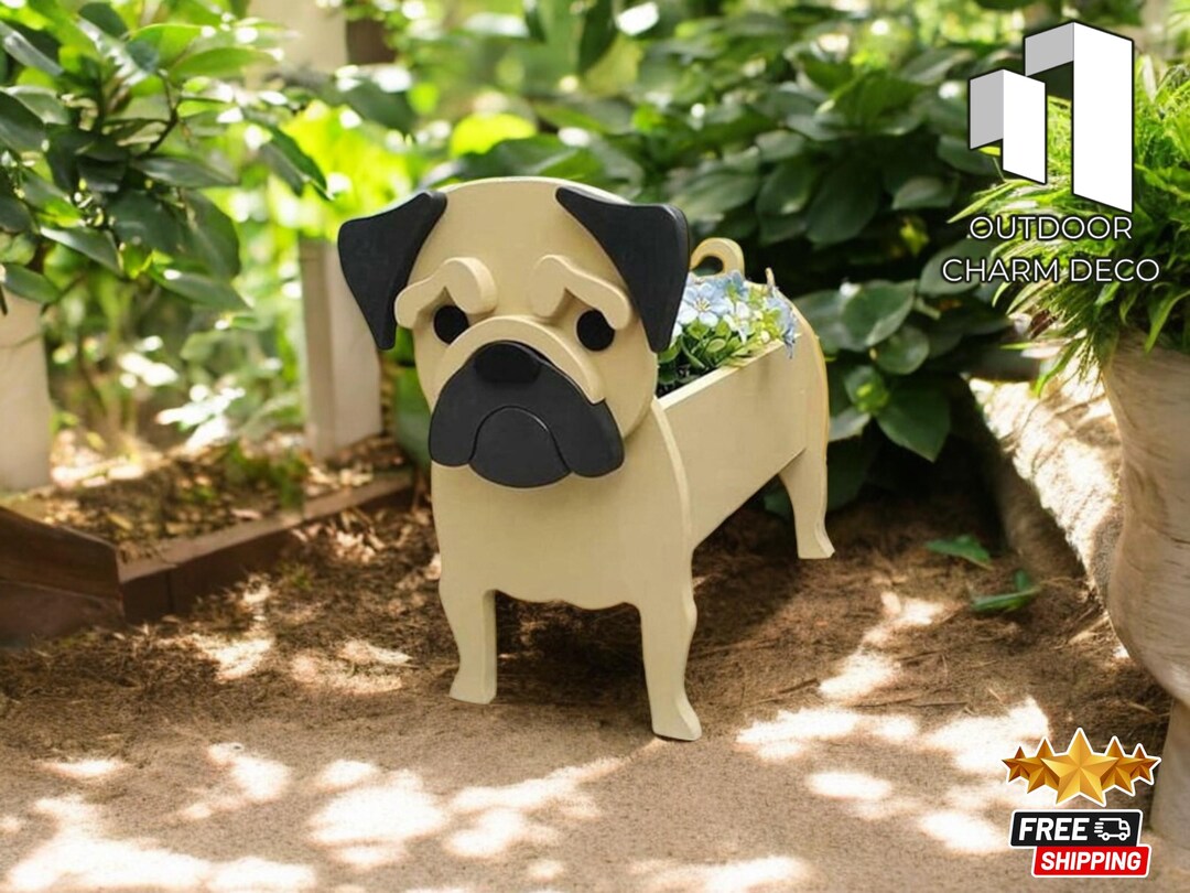 Handcrafted Dog-shaped Flower Pot | Cute Animal Lover Planter | Unique ...