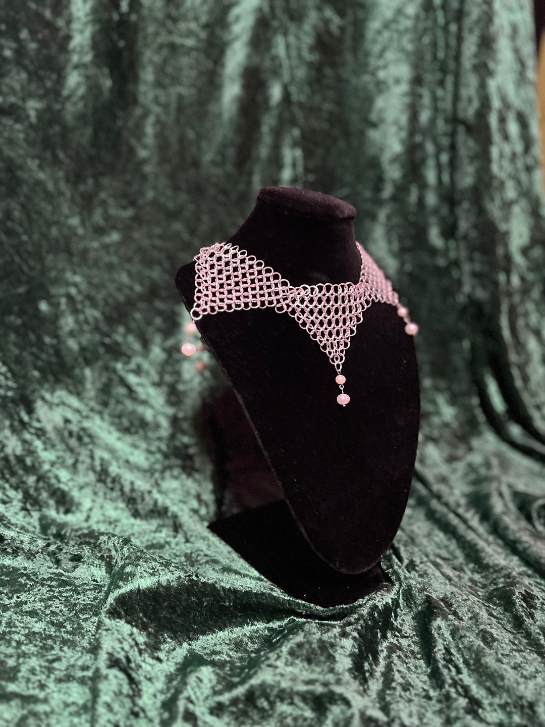 Handmade Jester Collar Chainmail Necklace With Freshwater Pearls - Etsy