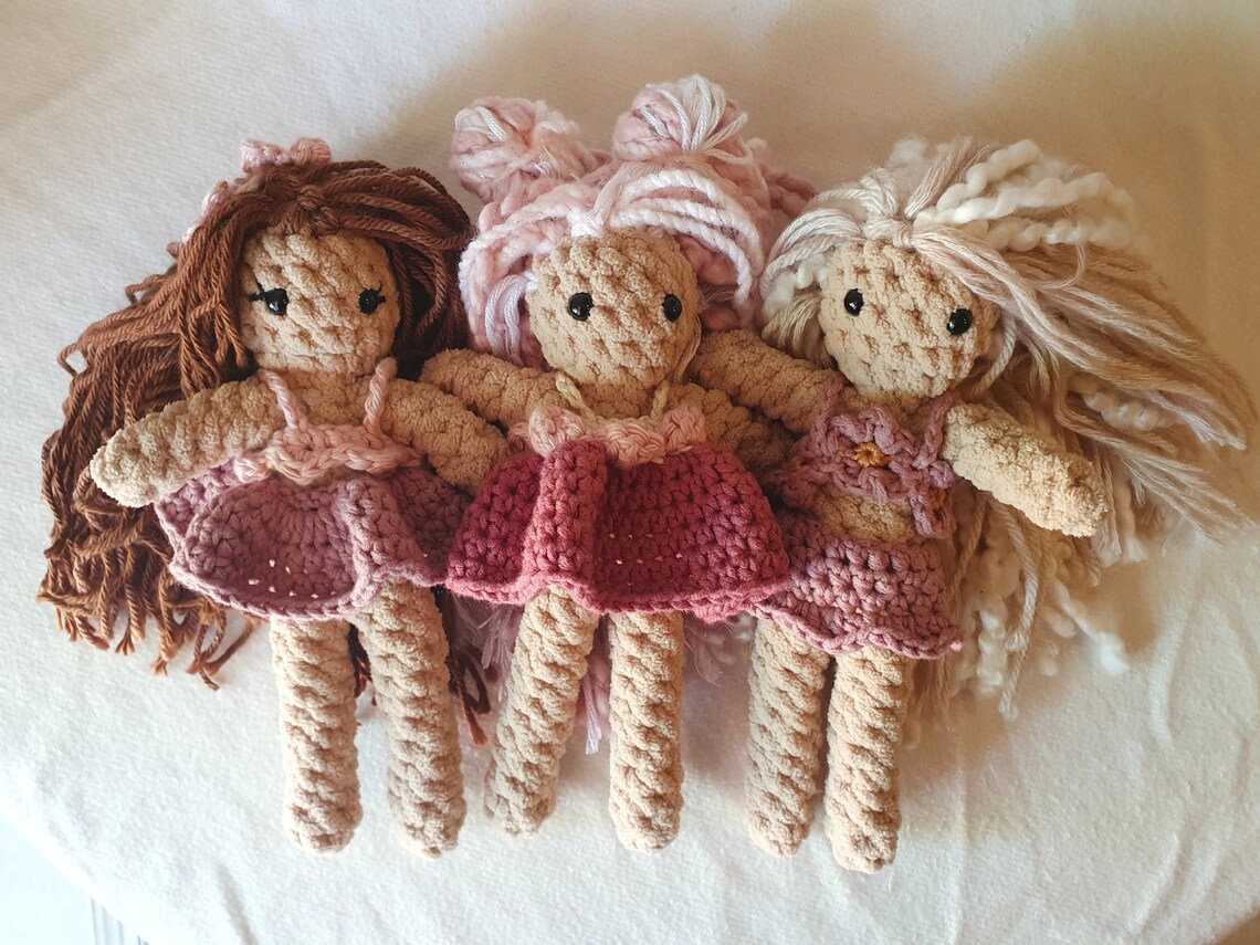 Everly Doll Crochet Pattern/ Low Sew Crochet Pattern/ Dress up Doll ...
