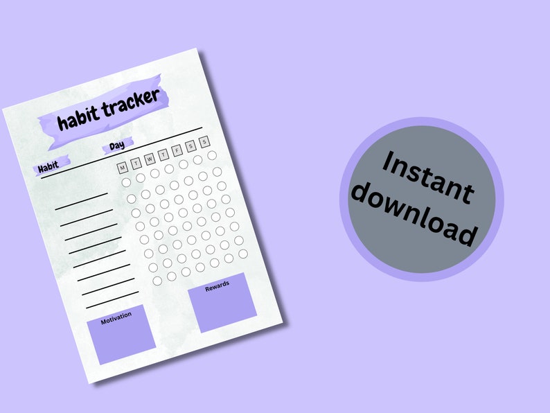 Habit Tracker Digital Download - Etsy