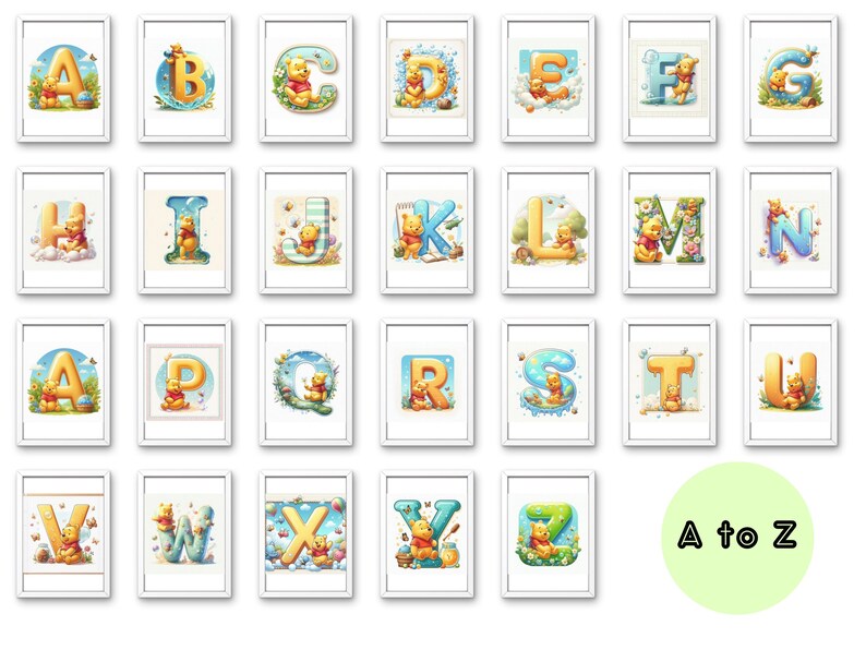 Winnie the Pooh Alphabet - Etsy