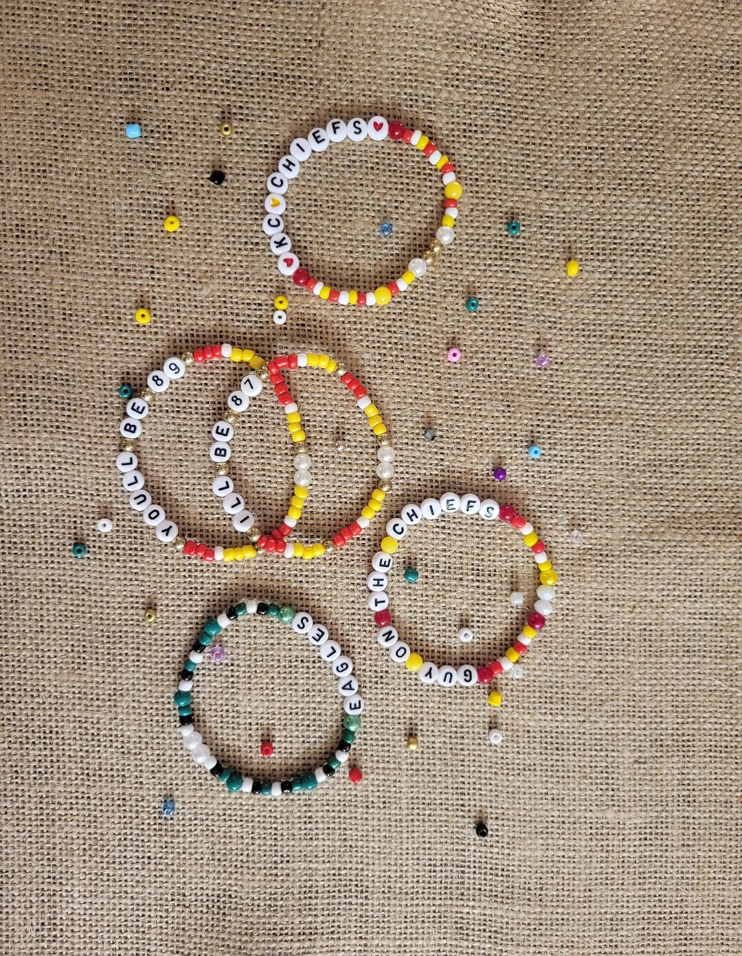 NFL Teams Friendship Bracelets, Pick Your Team Colors, Personalized ...