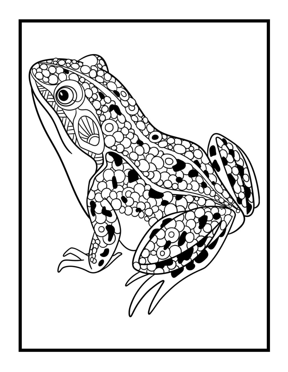 Frogs Coloring Book, 40 Unique Pages (PDF Pattern) - Etsy