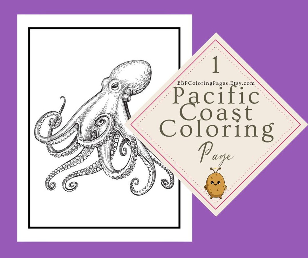 Practically FREE Pacific Coast Octopus Coloring Pages Coloring Book ...