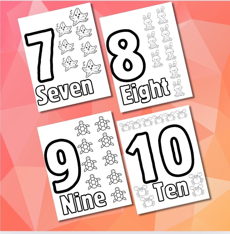 Number Coloring Pages • 1 Through 10 • Kids Coloring Pages - Etsy