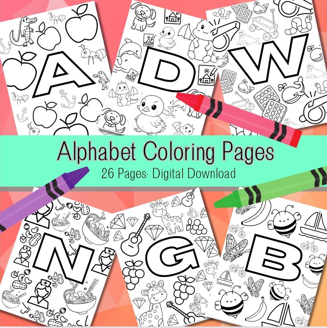Alphabet Coloring Pages • 26 Pages • Capital Letters • School • Fun ...
