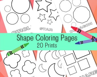 12 Basic Shape Coloring Pages for Preschool Learning, Printable ...
