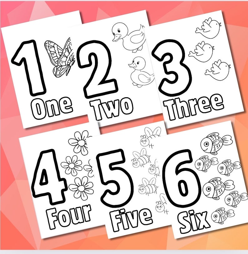 Number Coloring Pages • 1 Through 10 • Kids Coloring Pages - Etsy