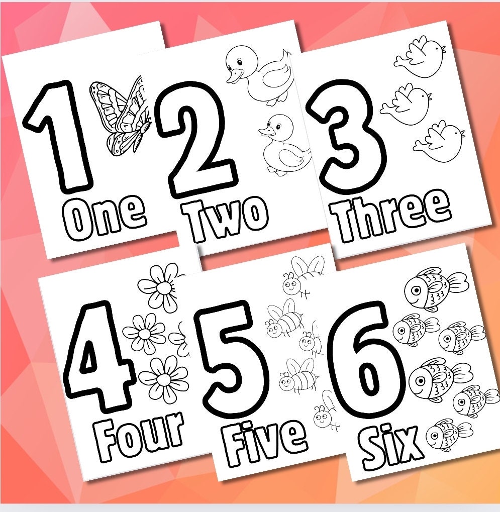 Number Coloring Pages • 1 Through 10 • Kids Coloring Pages - Etsy