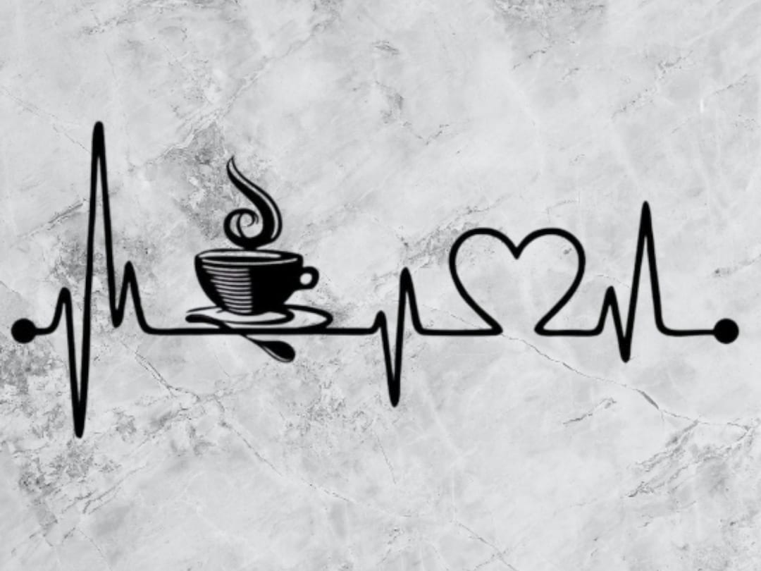 Heartbeat Coffee Wall Art Svg File Metal Wall Art Laser Cut Engraving ...