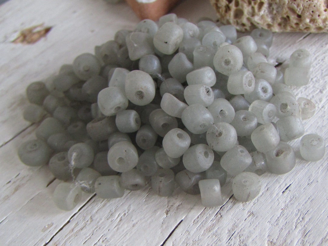 Small Matte Grey Seed Bead, Transparent Glass Bead, Spacer, New Indo ...