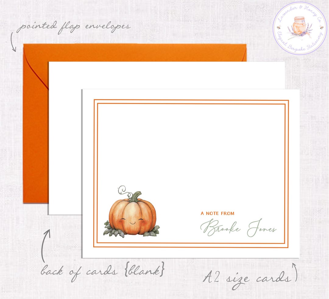 Pumpkin Stationery Gift, Fall Stationary, Autumn Stationery ...