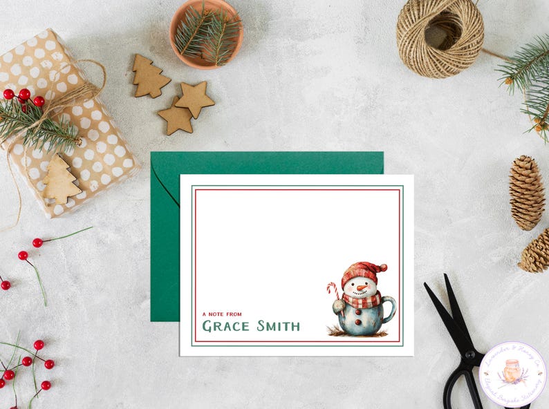 Snowman Stationery, Christmas Stationary, Christmas Thank You Cards ...