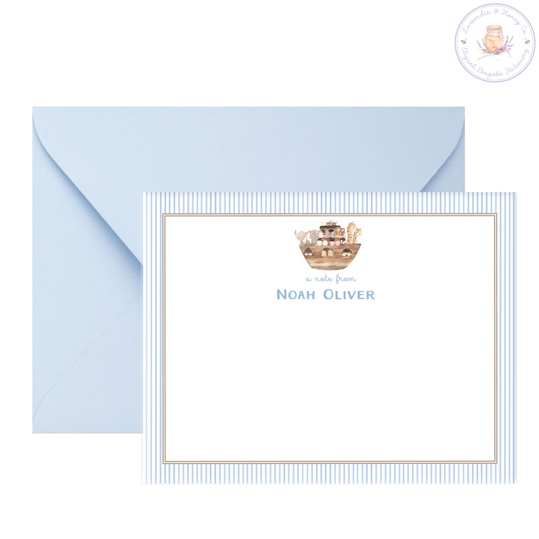 Noah's Ark Stationery, Noah's Ark Baby Shower Thank You Notes ...