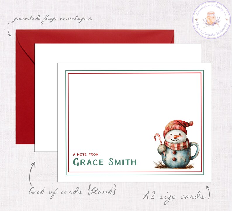 Snowman Stationery, Christmas Stationary, Christmas Thank You Cards ...