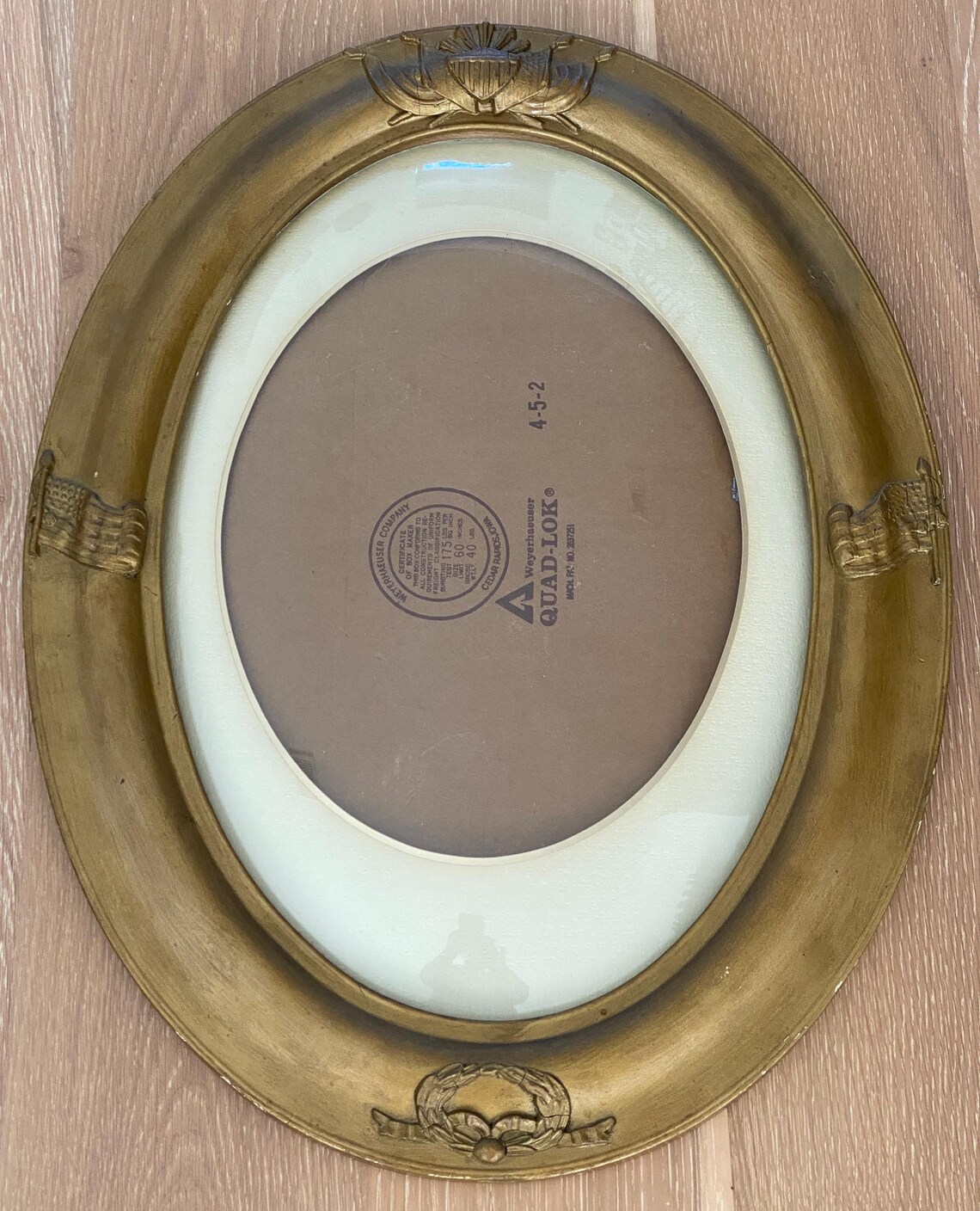 Antique Patriotic Military Oval Domed Glass Gold Frame Wwl - Etsy