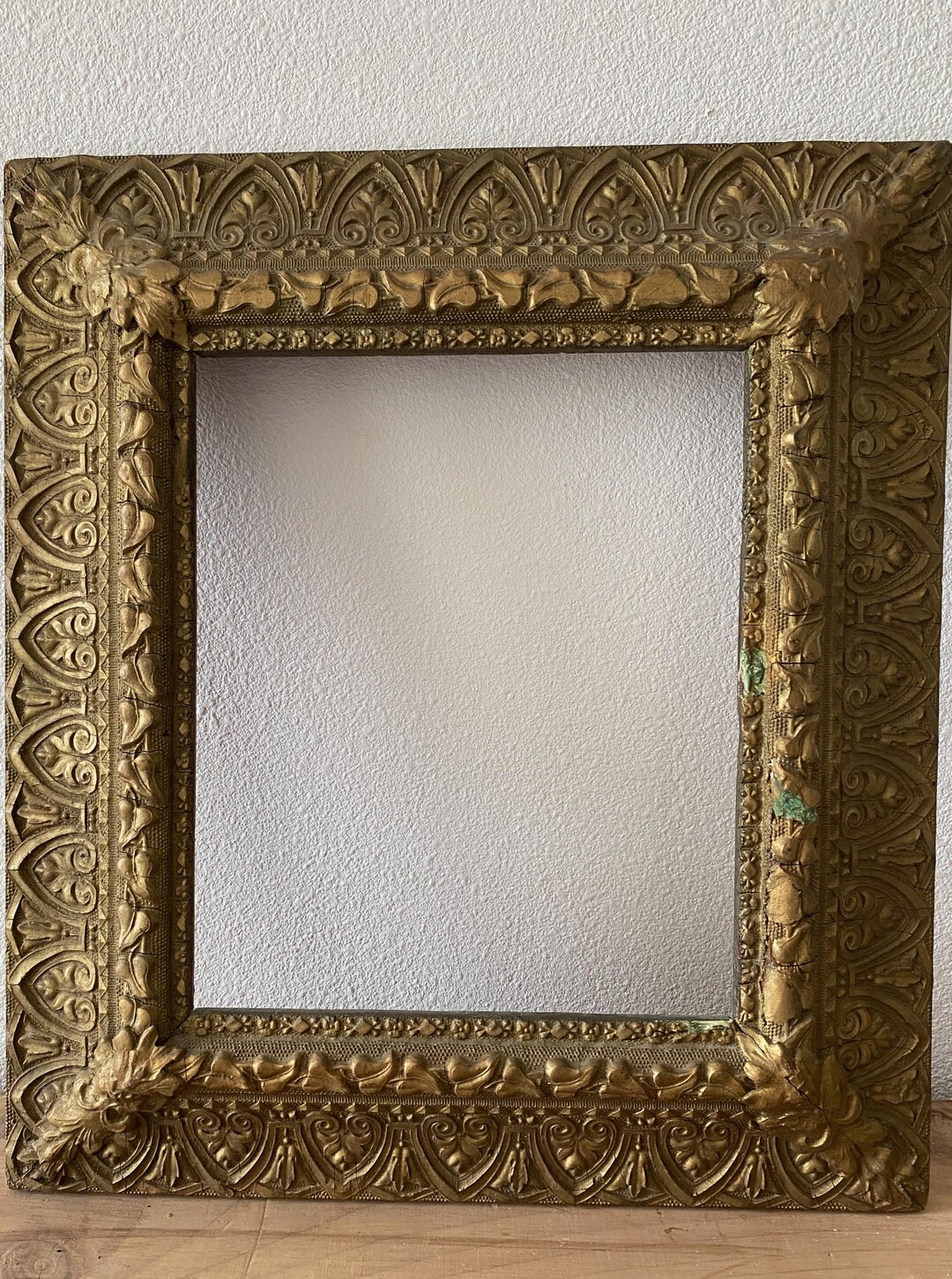 Ornate Antique Gilded Frame Detailed Carved Plaster Work on Wood Frame ...