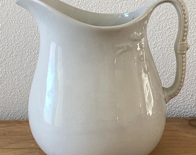 Antique Ironstone English Made Pitcher With Hobnail Detail and Simple ...
