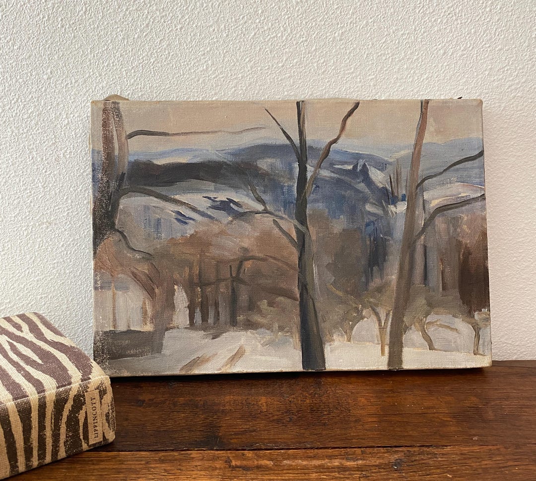 Vintage Modern Simple Landscape Painting in Neutral Tones - Etsy
