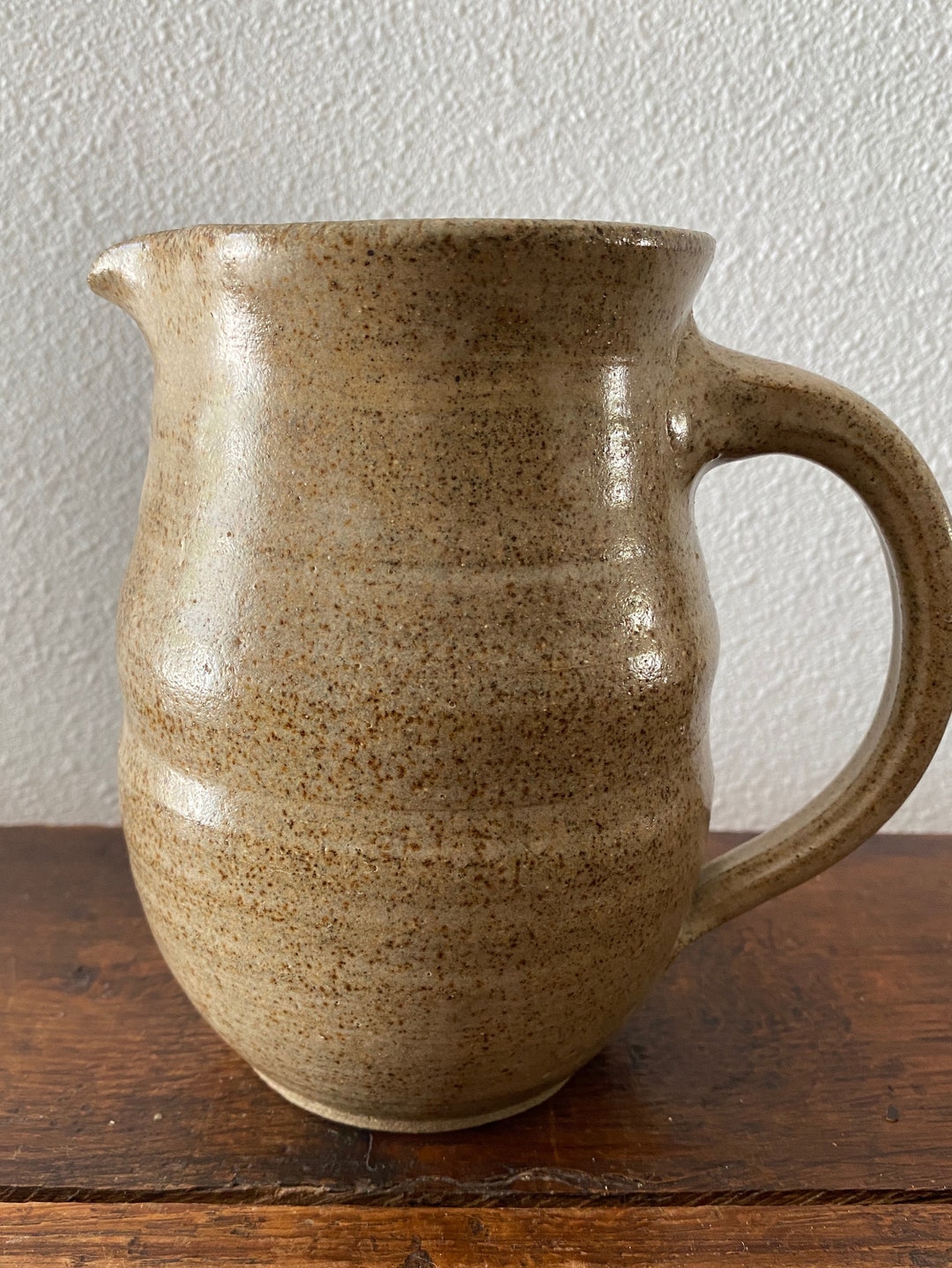 Vintage Studio Pottery Small Beige Pitcher Signed - Etsy