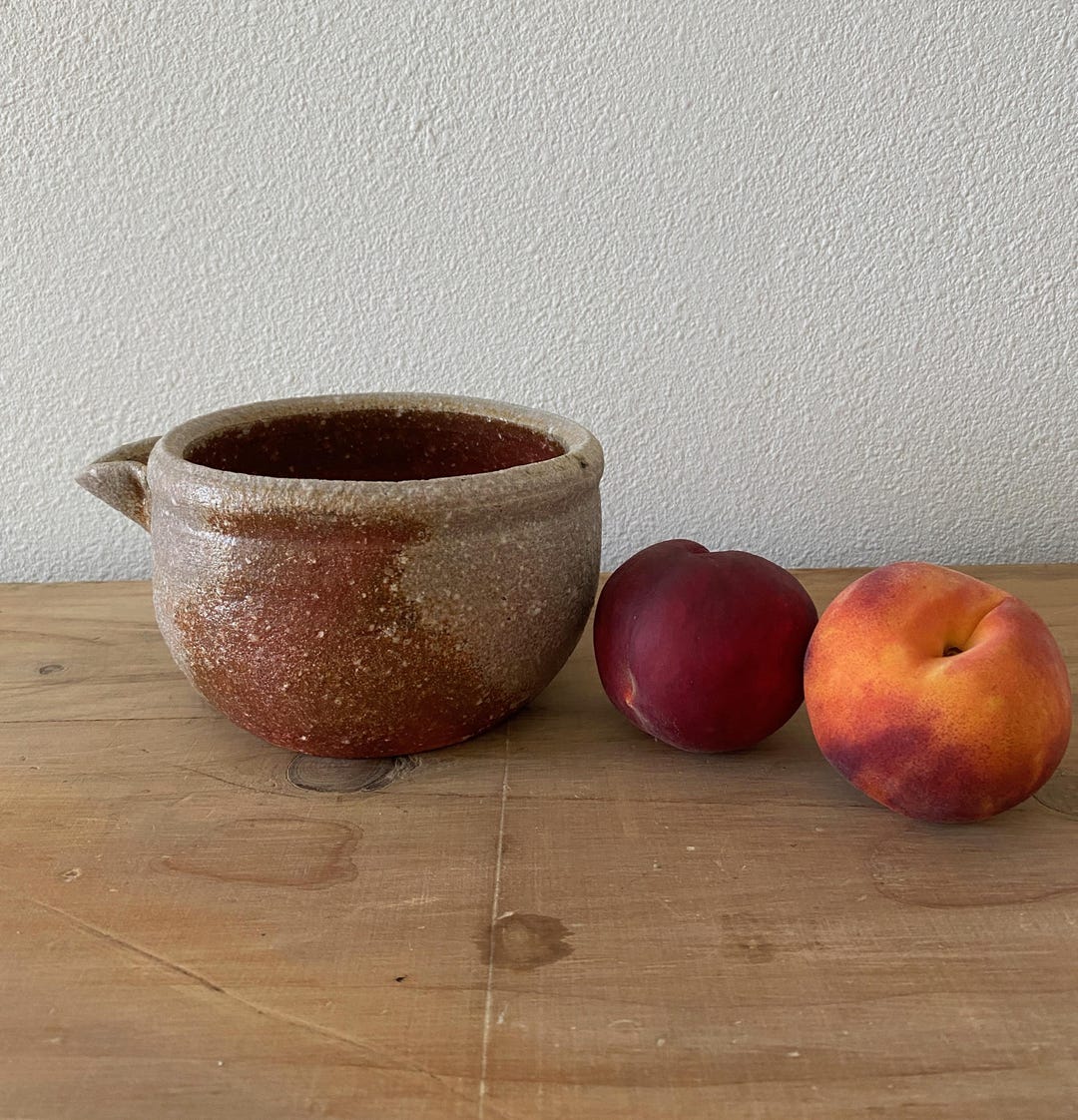 Vintage Studio Pottery Pour Bowl in Beige and Rust - Etsy