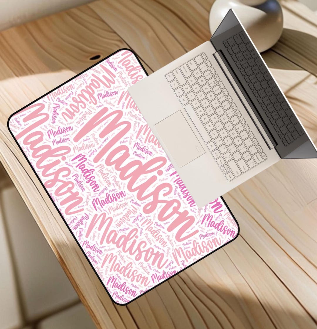 Personalized Pink Name Desk Mat, Custom Office Decor, Unique Gift for ...