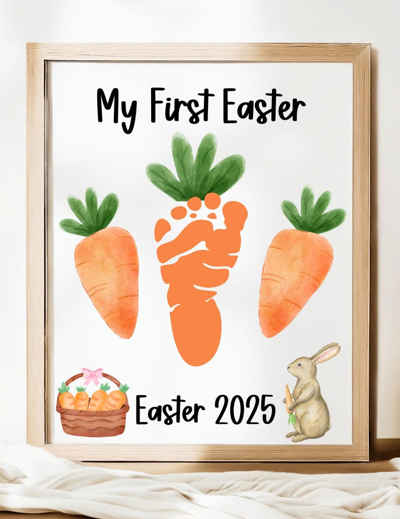 My First Easter Footprint Keepsake | Baby Easter Printable | Newborn ...