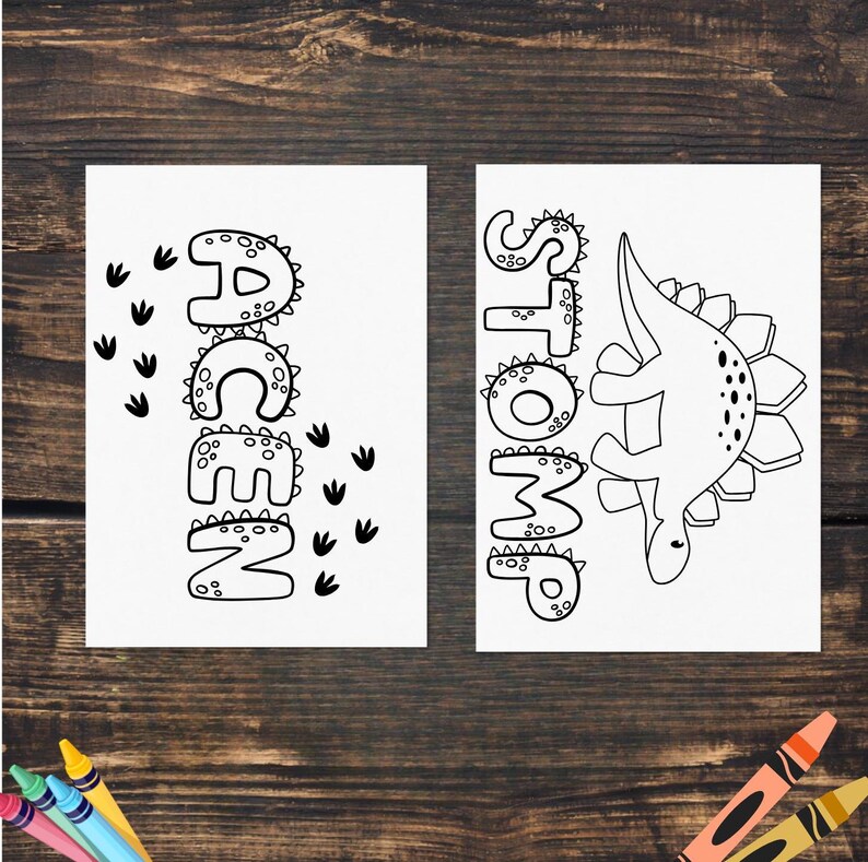 Personalized Dinosaur Coloring Page - Custom Name Coloring Sheet for ...