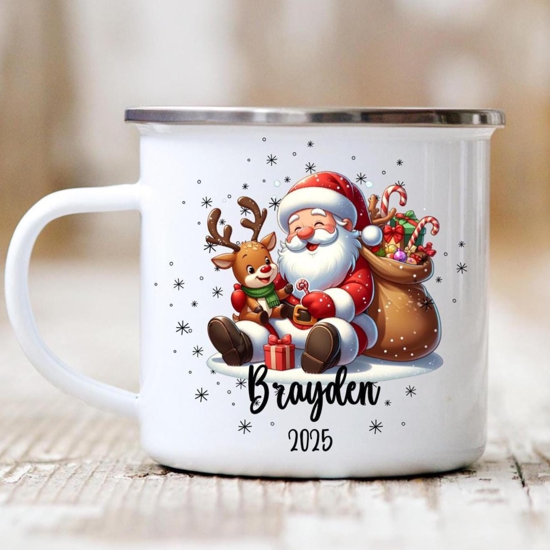 Personalized Kids Christmas Mug – Hot Cocoa Mug With Name – Cute ...