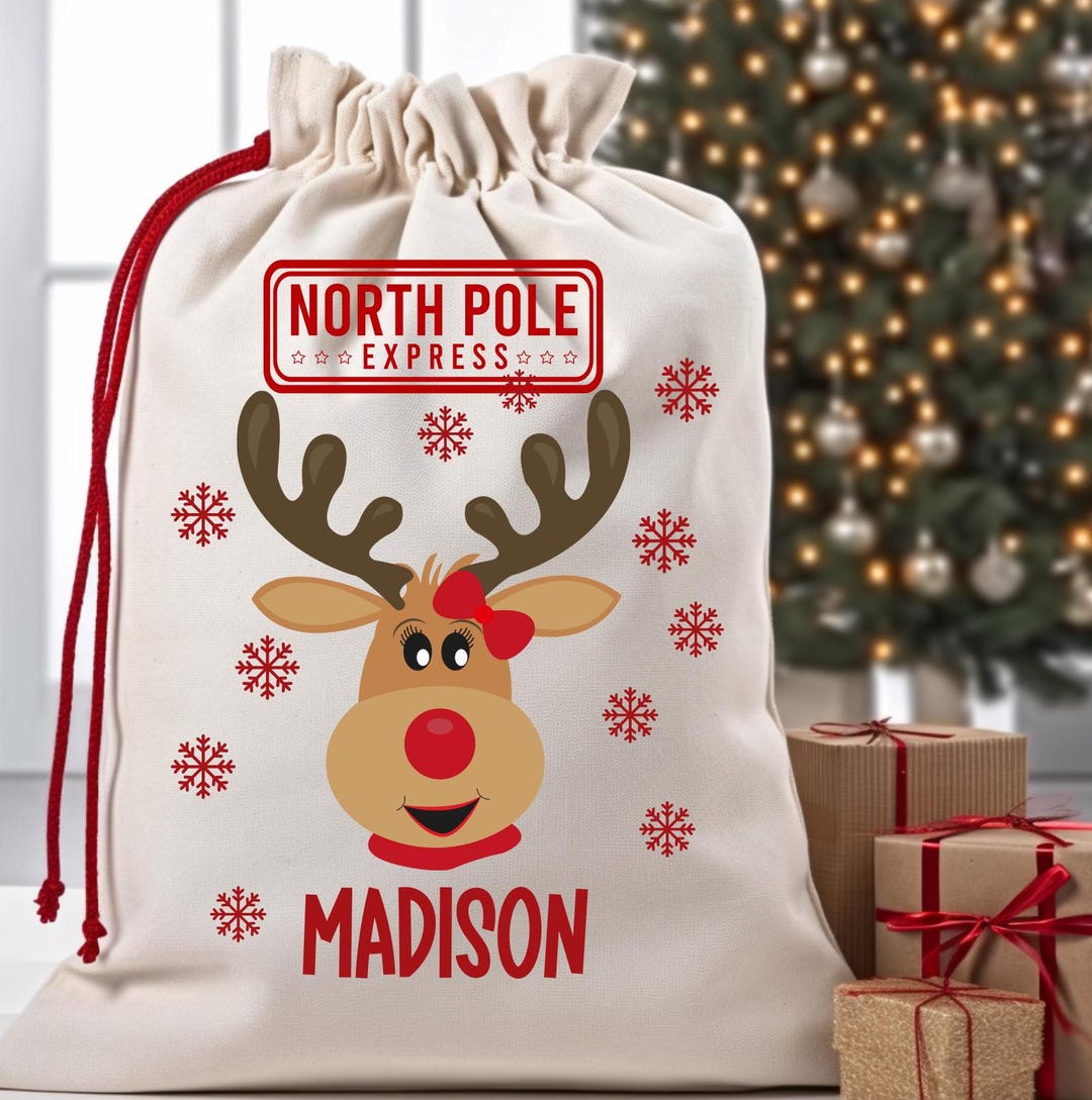Personalized Santa Sack for Kids Custom Gift Bag for Kids Christmas ...