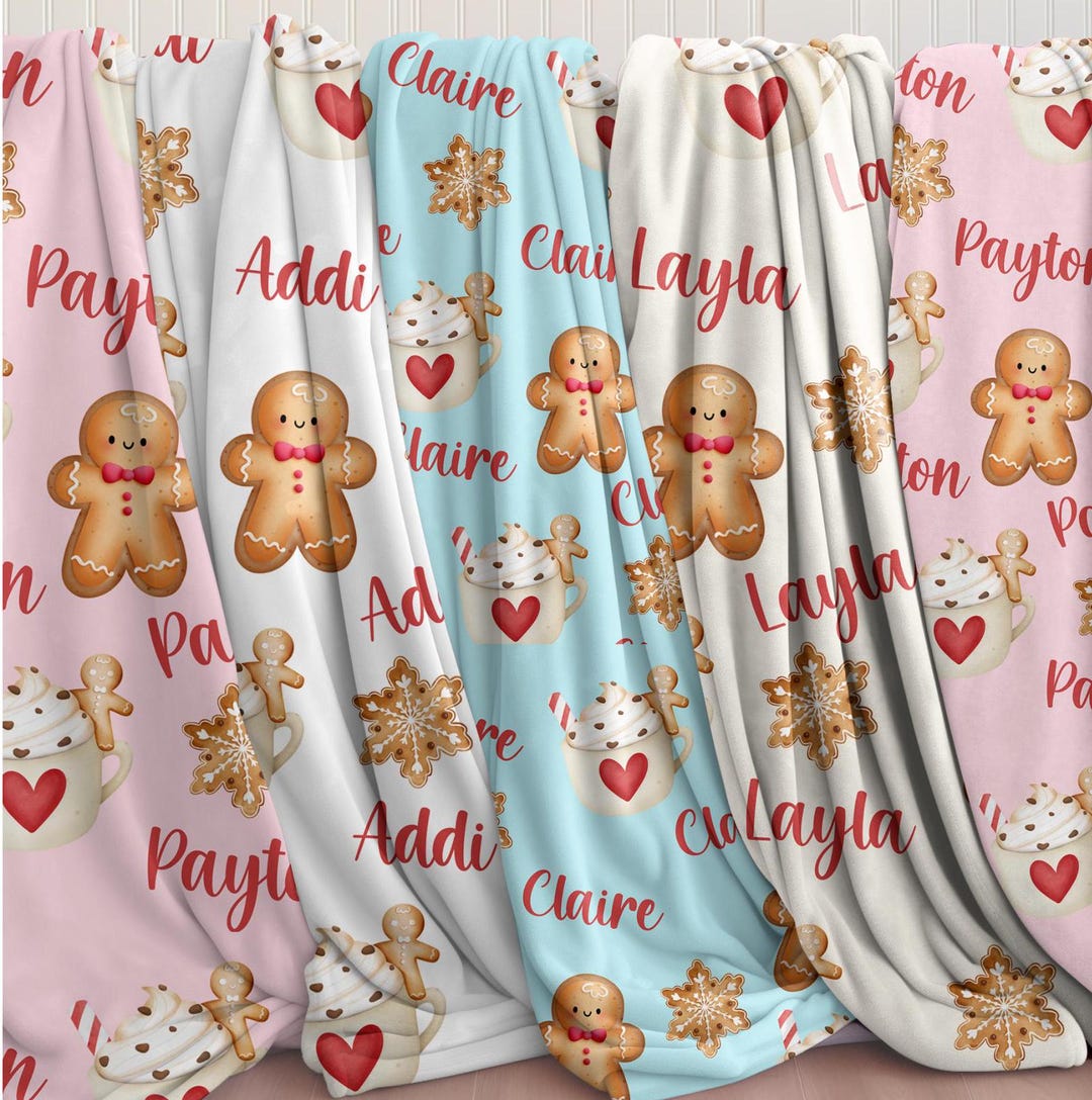 Personalized Gingerbread Blanket for Kids Holiday Gingerbread Baby ...