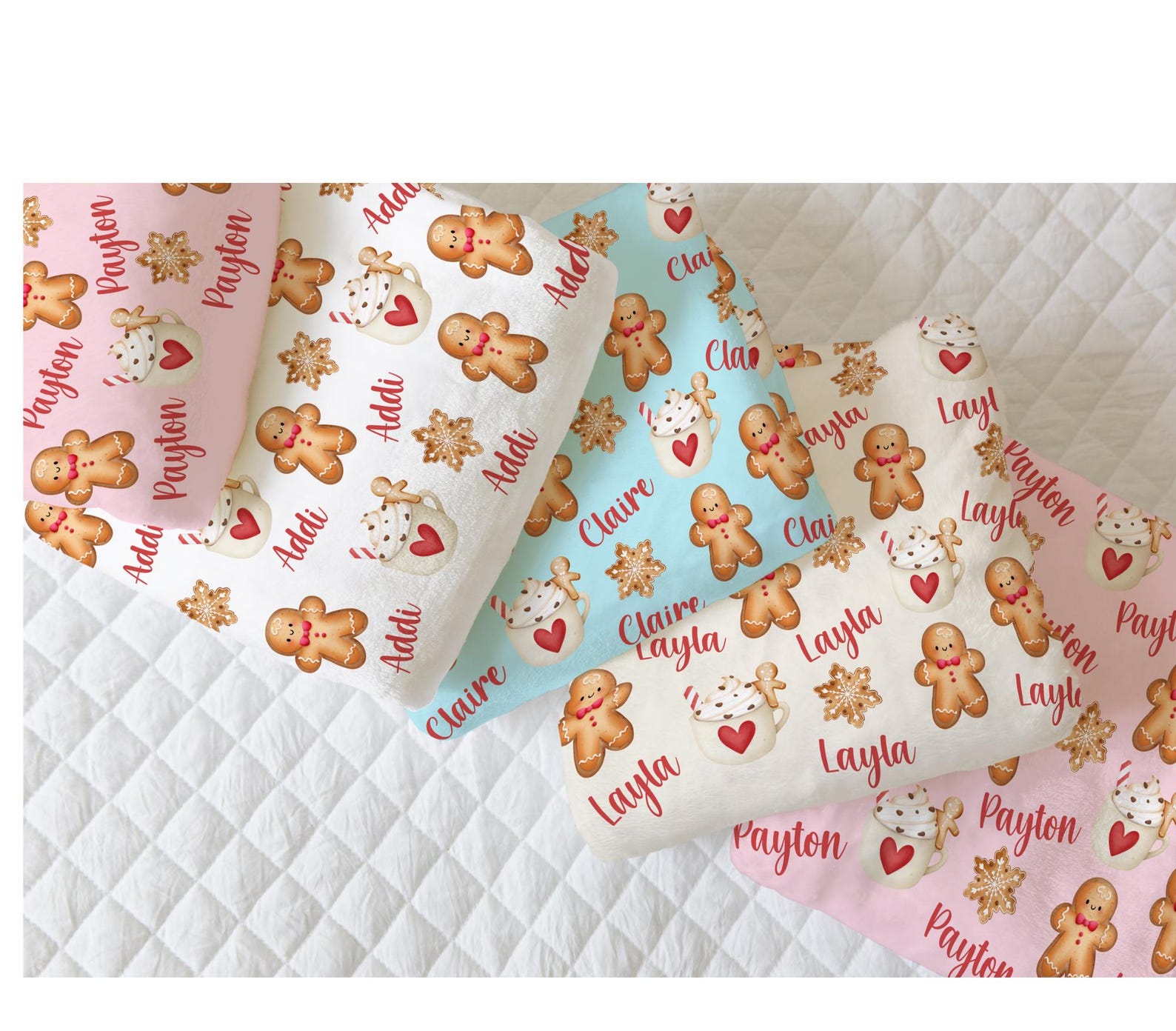 Personalized Gingerbread Blanket for Kids Holiday Gingerbread Baby ...
