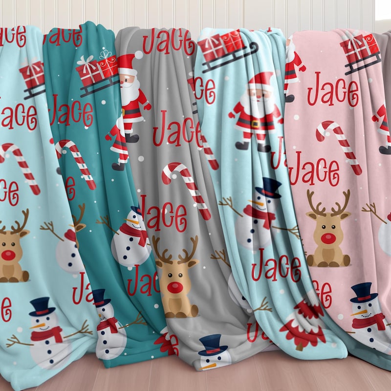 Pink Santa Throw Blanket - Etsy