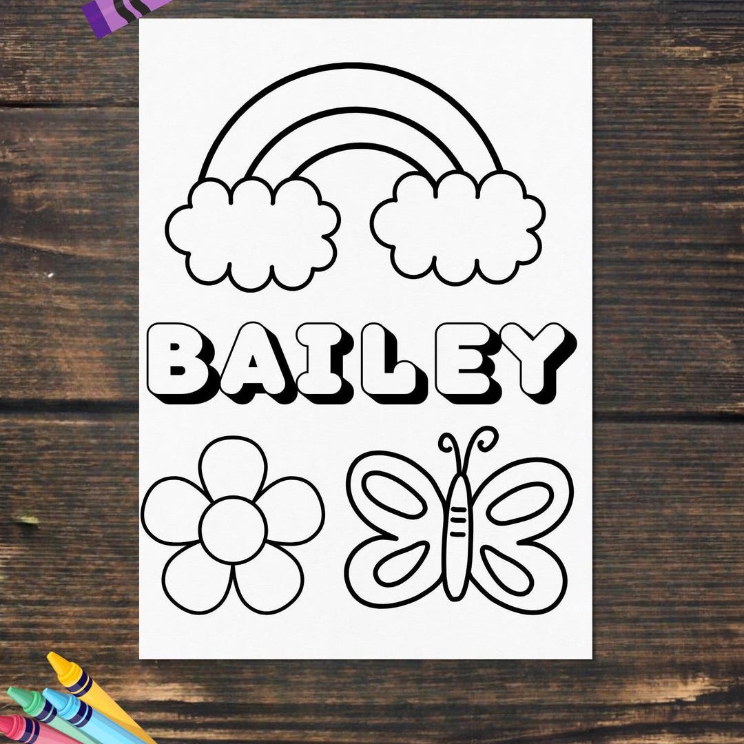 Personalized Rainbow Coloring Page - Custom Name Coloring Sheet for ...